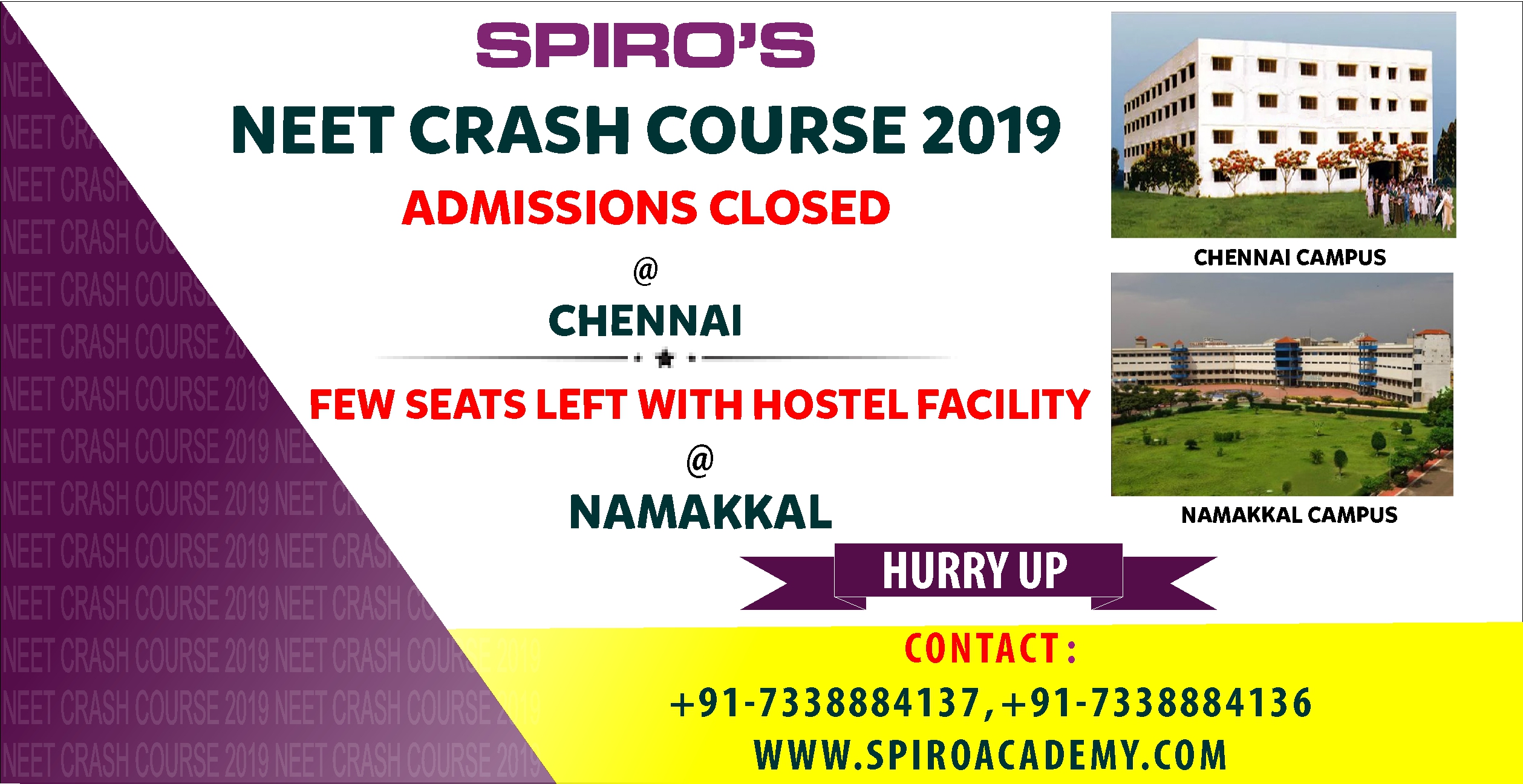 SPIRO PRIME EDUCATION INSTITUTES OFFERS NEET COURSES ENTRANCE EXAM ...