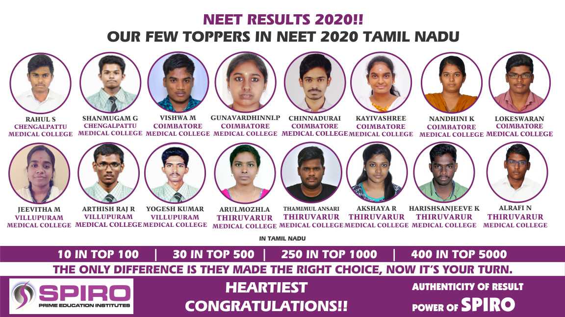 SPIRO PRIME EDUCATION INSTITUTES OFFERS NEET COURSES ENTRANCE EXAM ...
